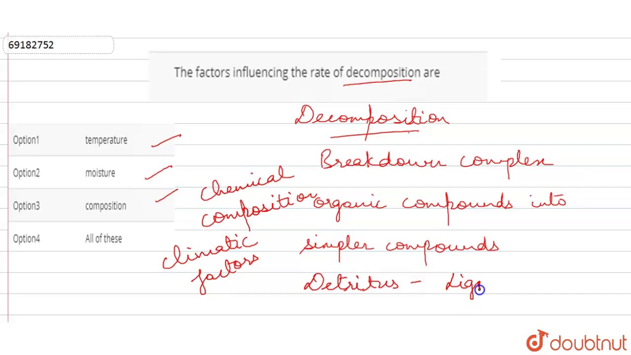 What are the factors that affect the rate of decomposition of organic ...
